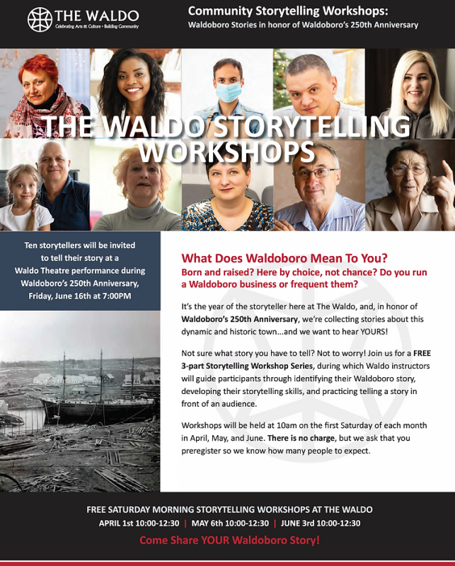 Free Storytelling Workshops at The Waldo! | Boothbay Register Free Storytelling Workshops at The Waldo! | Boothbay Register